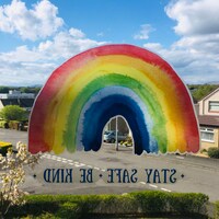 Stay Safe Be Kind Rainbow Window Sticker Rainbow Window - Etsy