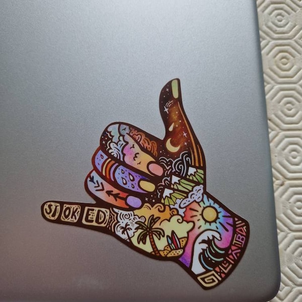 STOKED // Weatherproof Outdoor Sticker // Vinyl 4" - Nature, Exploring ...