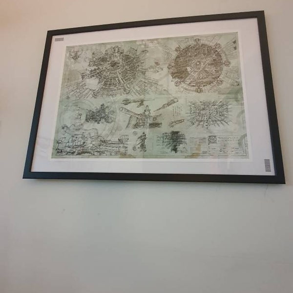 Final Fantasy - Midgar Blueprint / Aged Specs (A2 = 420mm*594 or 16.5 ...