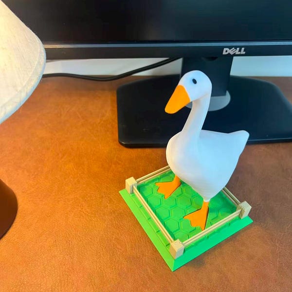 Emotional Support Goose Desk Buddy | Magnetic Goose With Custom Wooden ...