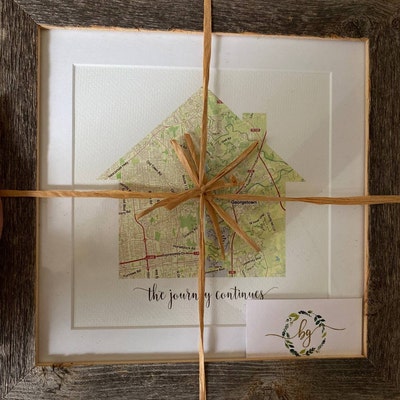 Split House Map Moving Away Gift the Journey Continues Retirement Gift ...