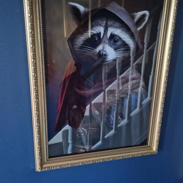 Gothic Raccoon Art Print: Victorian Rogue Animal Portrait - Etsy