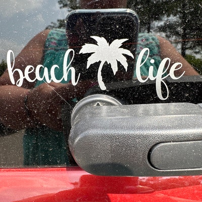Palm Tree Car Decal, Beach Life Car Decal, Summer Decal, Beach Decal ...