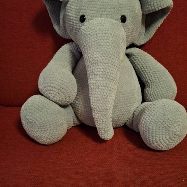Crochet Big Grey Elephant Pillow Pattern, Big Elephant Pattern ...