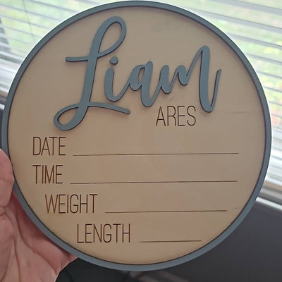 Birth Announcement Sign for Hospital, Baby Announcement Sign With Birth ...