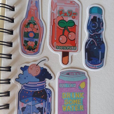 Aesthetic Drink Korean and Japanese Style Stickers for Laptops ...