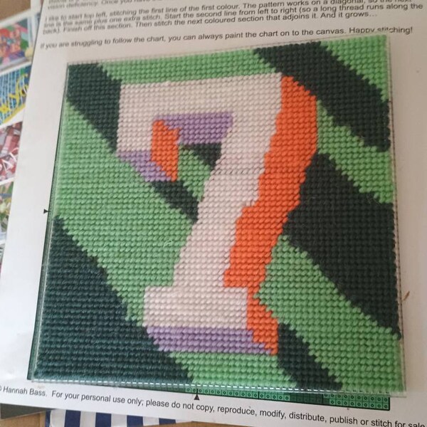 Orange Exclamation Mark ‘!!’ Alphabet Tapestry / Needlepoint Kit in ...