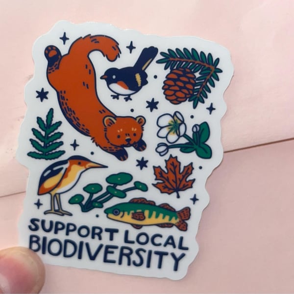 Support Local Biodiversity Clear Vinyl Stickers | Appalchia, Midwest ...