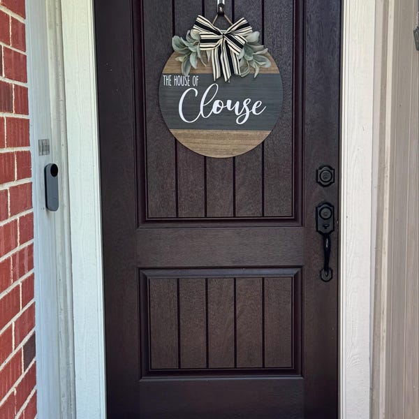 Welcome Sign for Front Door, Personalized Family Last Name Sign ...