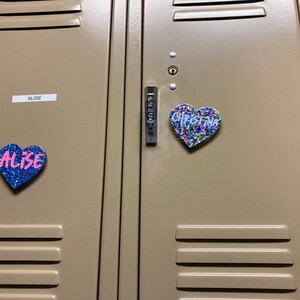 Personalized Glitter Heart Locker Magnet Custom Name Magnet Fridge ...