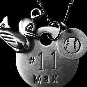 Name Number Tag Hand Stamped 1 Inch Tags Sports Team Label | Etsy