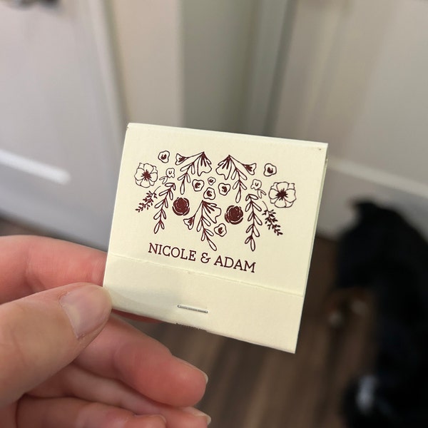 Personalized Matchbooks Custom Roses Design - Wedding Favor Matches ...
