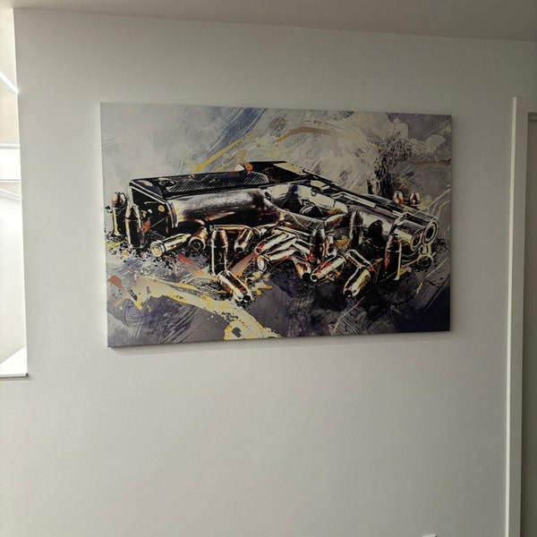 Engine Canvas, Motor Wall Art, Auto Mechanic Gift, Auto Repair Shop ...