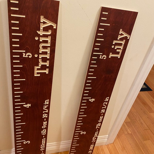 Personalize Wooden Kids Growth Height Chart Ruler for Boys and Girls ...