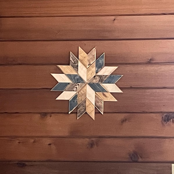 Wooden Barn Star Pattern, Wood Quilt Star, Mosaic Wood Wall Art ...
