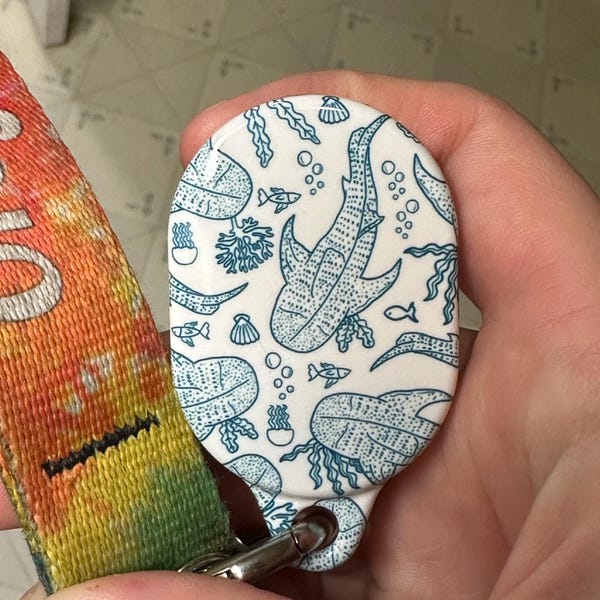 Whale Shark Scatter Coral Reef Apple AirTag Holder Cover Keychain ...