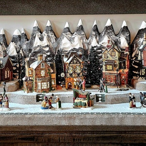 Christmas Village Display Mountain Backdrop for Lemax, Dept 56 ...