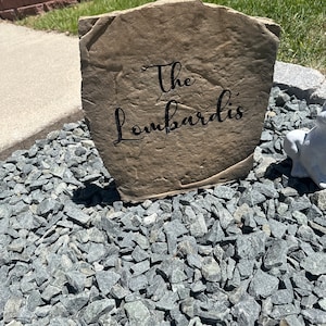 Family Name Stone Engraved Rock Personalized Garden Stone House Entry ...