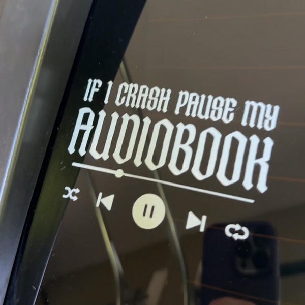 Pause My Audiobook Car Decal, UV DTF 3D Permanent Sticker, Booklover ...