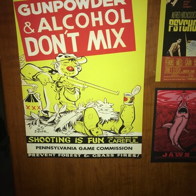 Unusual 1950s Gun Safety Poster Gunpowder & Alcohol Don't Mix - Etsy