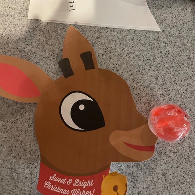 Rudolph Lollipop Christmas Printable Christmas Gift Tag, Treat Tag ...