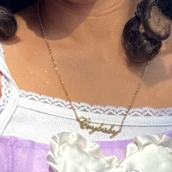 Lexi Name Necklace, Custom Initial Necklace, Personalized Nameplate ...