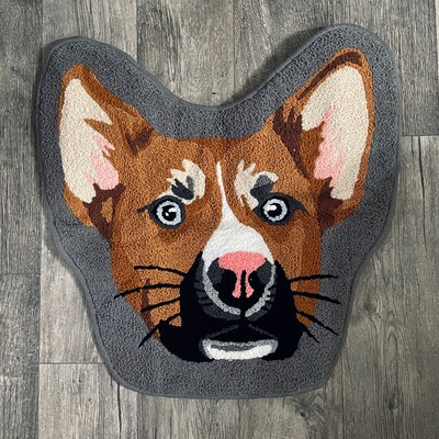 Custom Pet Portrait Rug Personalized Cartoon Pet Rug, Animals, Dog, Cat ...