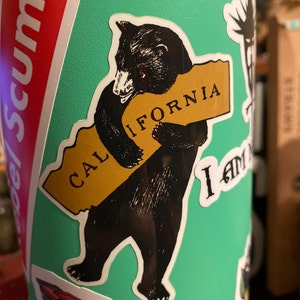 California Vinyl Sticker I Love California Bear Golden - Etsy
