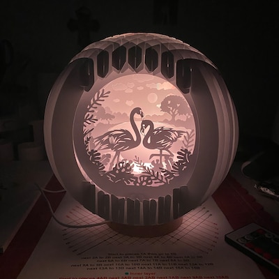 Flamingo Couple Sphere Pop up SVG for Cricut Projects, Scanncut ...