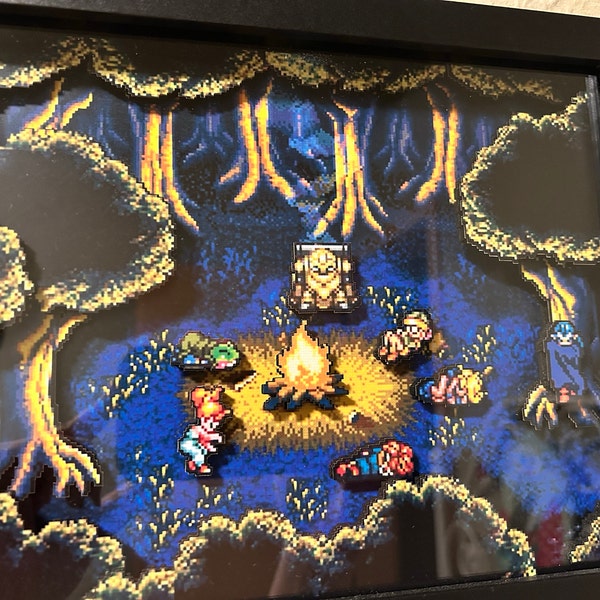Chrono Trigger - Fiona's Forest - Campfire 8x10 3D Shadow Box! - Etsy