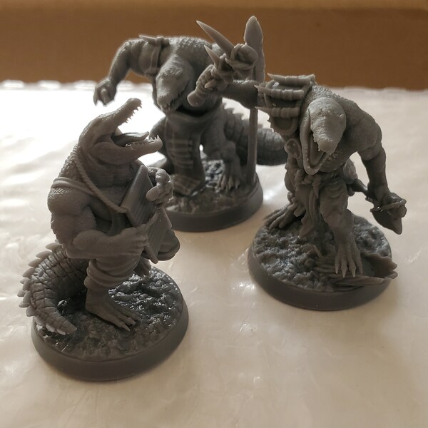 Gator Folk 3d Printed Miniatures for Tabletop Rpgs Dungeons and ...