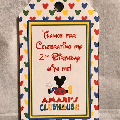 Mickey Mouse Party Favor Tags DIY / Stickers / Labels / Gift - Etsy