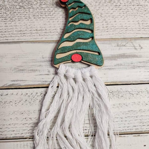 Gnome Ornament Macramé Beard | Gnome Ornament SVG | Christmas Gnome ...