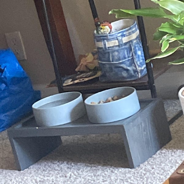 Modern Dog Bowl Stand | Wood Dog Feeder | Raised Dog Food Platform ...