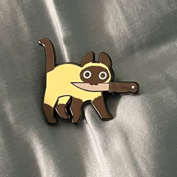 Siamese Knifecat Enamel Pin - Etsy