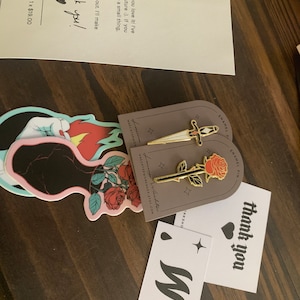 Gothic Punk Dagger Rose Enamel Pin Dark Chic Punk Accessories Hard ...