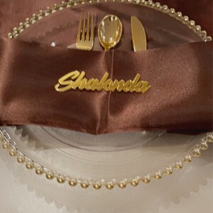 Place Setting Plate Words Family Dinner Wedding Gold Laser Cut | Etsy