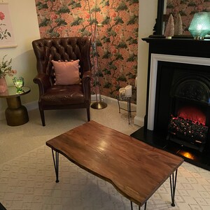 Waney / Live Edge Coffee Table Rustic Solid Wood / Walnut / | Etsy UK