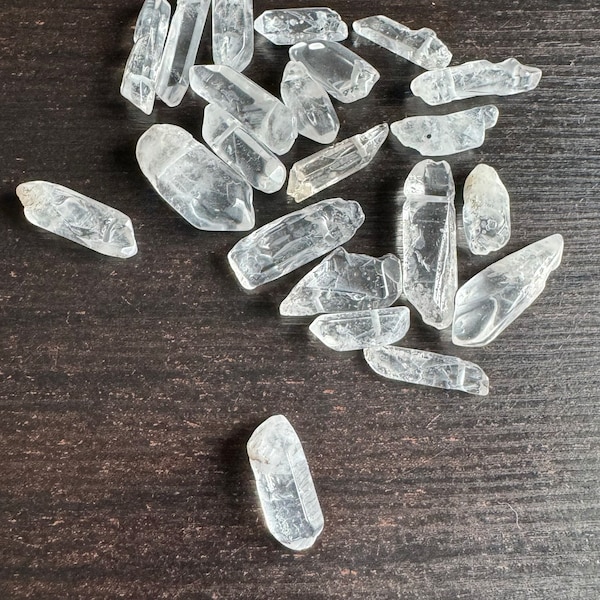 Natural Clear Crystal Stick Point Quartz Beads, Spike Raw Quartz Beads ...