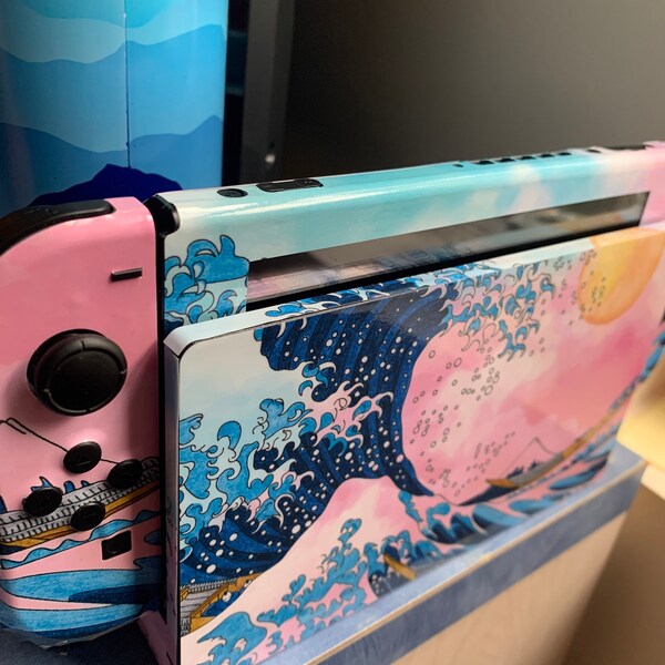 Nintendo Switch Skin | Watercolor Great Wave off Kanagawa Japan | High ...