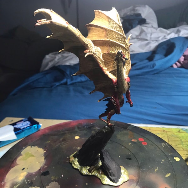Gold Dragon Huge D&D 3D Resin Printed Miniature Dungeons and Dragons ...