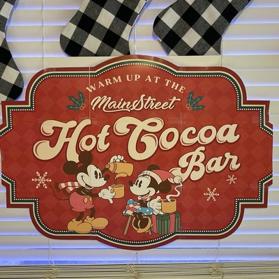 Mickey and Minnie Hot Cocoa Sign, Mainstreet Hot Chocolate Bar ...