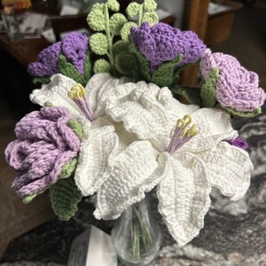 4/6pack Crochet Gradient Rose Flowers for Home Deco,handmade Knitted ...