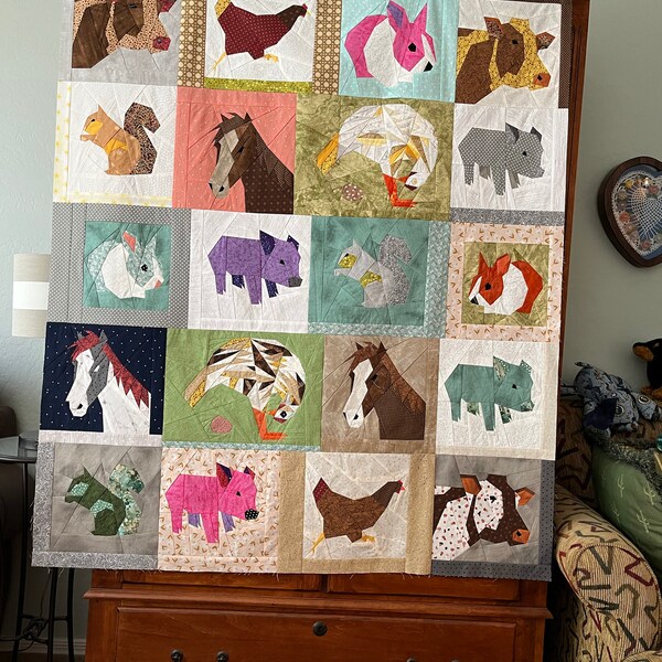 Chicken Run Quilt Block, Paper Pieced Quilt Pattern, PDF Pattern ...