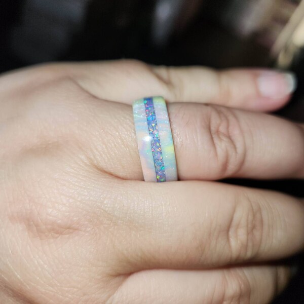 Unicorn Poop Ring With Opal Inlay - Diamond Dust Ring - Diamondcast ...