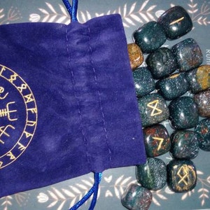 Rune Stones Gift Set Includes 21 Page Guide Book and Free Satin Lined ...
