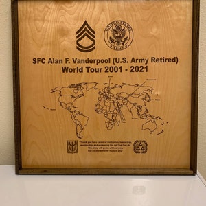 Custom Carved Military US Flag Clock - Etsy