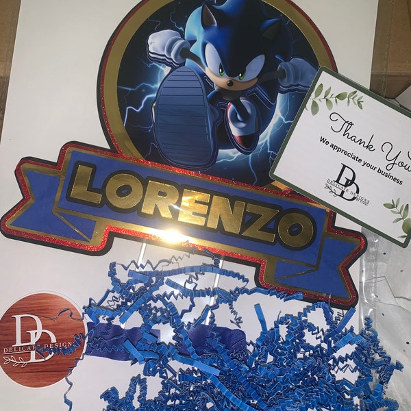 Custom Sonic Birthday Cake Topper: 3D Layered Party Decor - Etsy