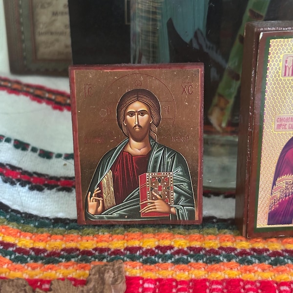 Small Jesus Icon: Orthodox Gift Magnet or Hanger, Gift Set Option - Etsy