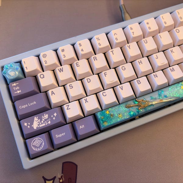 SAKURA Artisan Keycaps, Custom Resin Keycaps, Cherry Keycaps Gift for ...